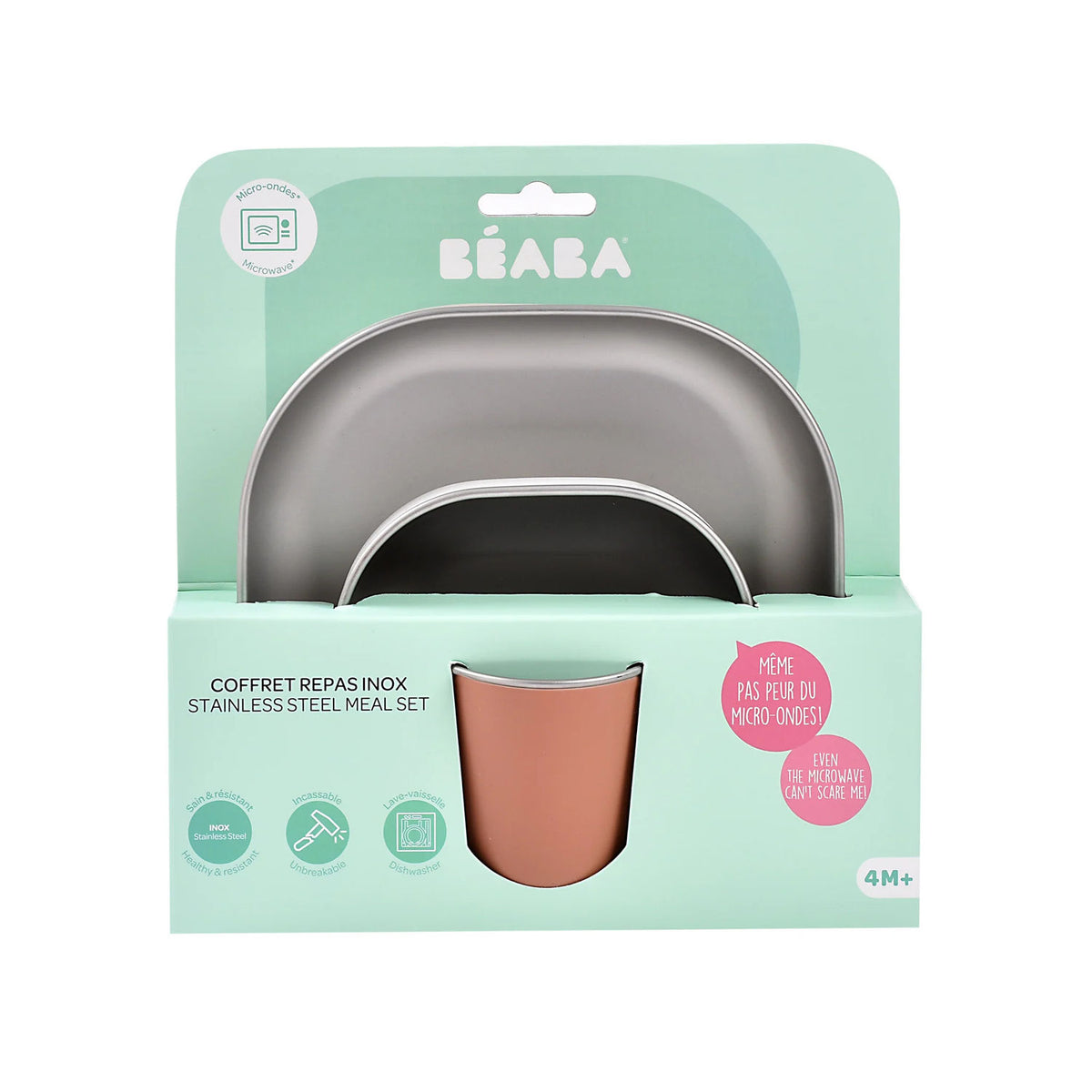 Beaba Stainless steel meal set - Terracotta – Bloom Connect