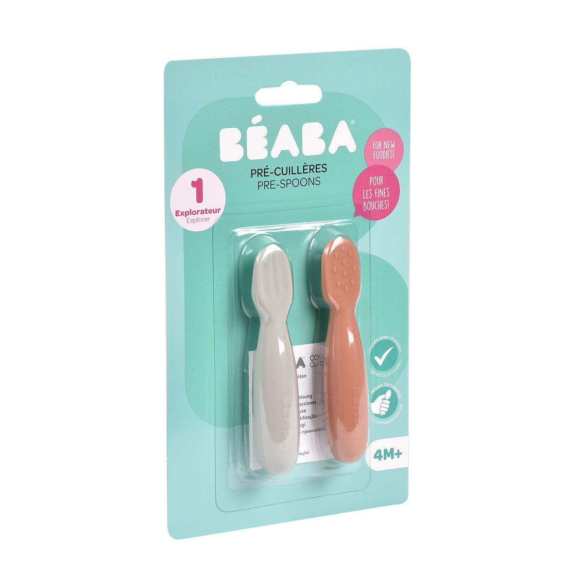 Beaba Silicone Pre-Spoons 2 Pack - Terracotta/Velvet Grey – Bloom Connect